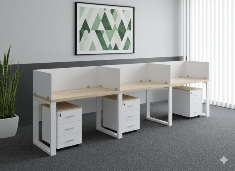 3 Person Workstation in Dubai - Custom Made in UAE, Office Shop