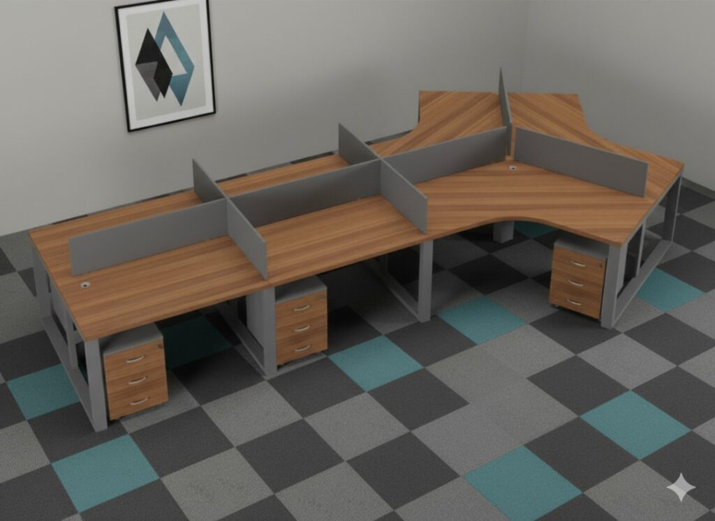 Ark 7 Person Office Workstation - Office Furniture Shop